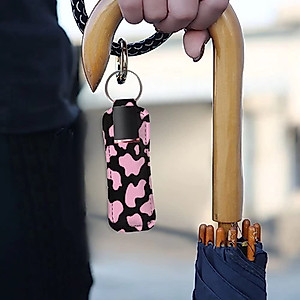 FKELYI Western Aztec Tribal Chapstick Keychain Holder Portable Lipstick Sleeve Pouch Lip Gloss Tube Holder