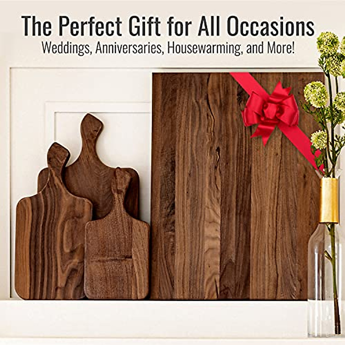 Brazos Home Dark Walnut Wood Cutting Board for Kitchen, Butcher Block, Chopping Board, Wood Cheese Board, Unseasoned, Includes Brazos Board Butter, Charcuterie Board, Meat Cutting Board, 20x15, XL