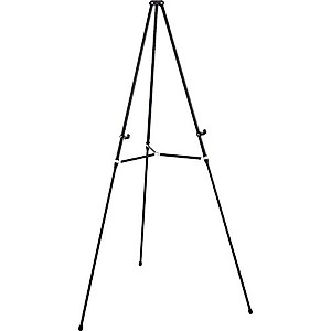 Quartet Easel, Aluminum, Lightweight, Telescoping, 66" Max. Height, Supports 25 lbs, Black (51E)