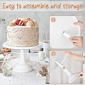 saiguomi 3Pcs Cake Stand, White Round Cupcake Stand 8/10/12Inch Dessert Display Stand Cupcake Holder Pastry Serving Plate for Baby Shower Wedding Birthday Party Celebration Home Decoration