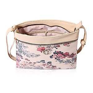Joyzeal Crossbody Bag Multi Zipper Pocket Bag Flower Design Handbag Purse for Women Shoulder Bag