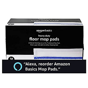 Amazon Basics Heavy Duty Mop Pads, 30 Count