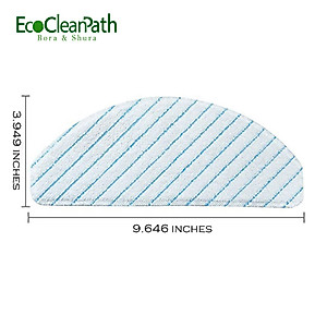 ecocleanpath 12pcs Disposable Mopping Pads for Compatible with T8/T8+/T8 AIVI, N8/N8 Pro/N8 Pro+, T9/T9+, Oscillating Mop, Microfiber, Washable, Blue Stripes