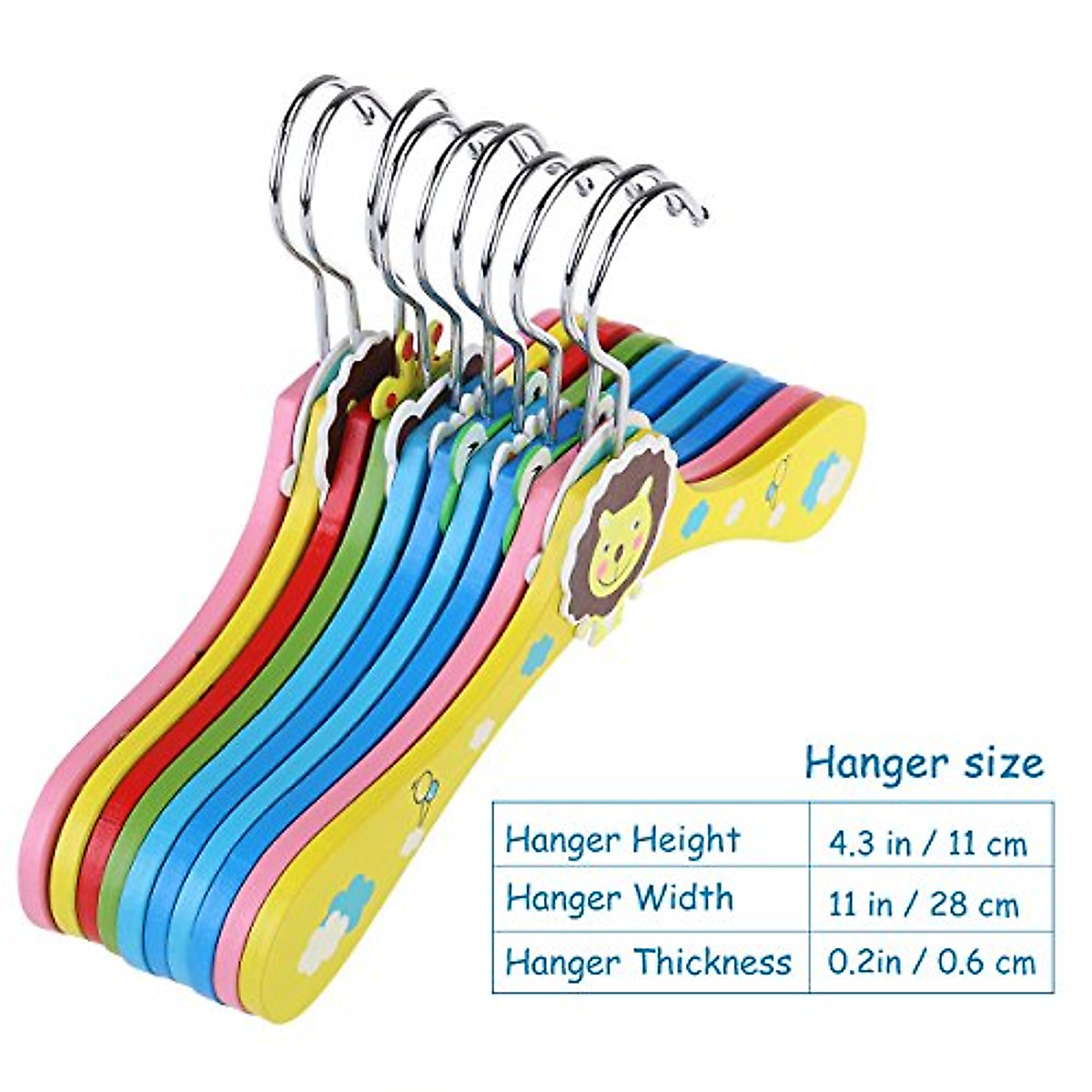 NUOLUX Wooden Hanger for Kids 10Pcs Coat Hangers Random Pattern