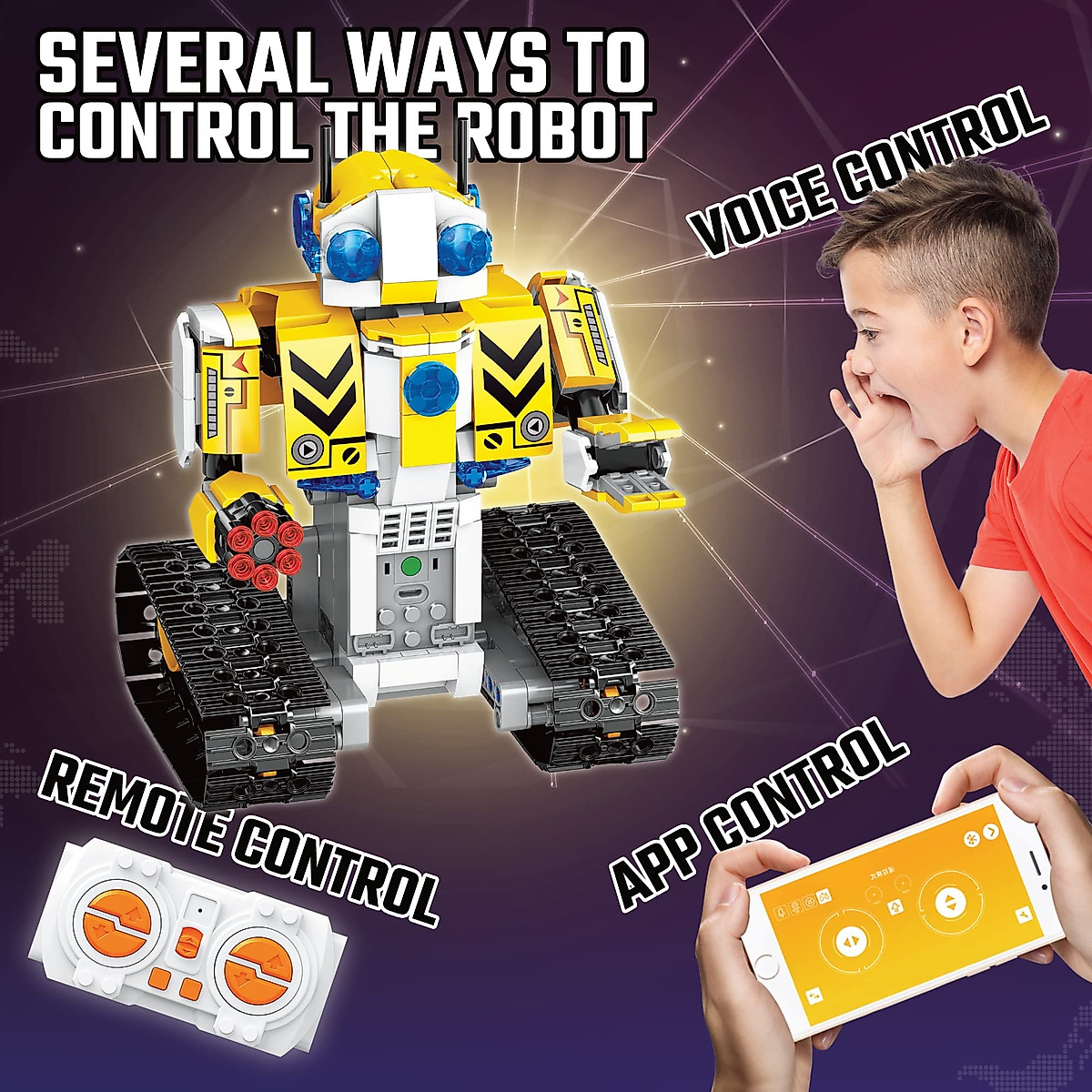 Remote Control Robot Building Kits with Remote & App - 385-Pcs Brick Blocks | Kids Learning Educational Science STEM Toys Building Toys for Girls and Boys Ages 6, 7, 8, 9, 10, 11, 12+ Years Old