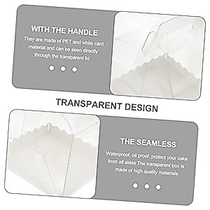 HEMOTON 10pcs Boxes Portable Cake Box Container with Lid Plastic Cake Stand Containers for Food Transparent Gift Box Mini Cupcake Boxes Small Cake Carriers Paper Transparent Cake Container