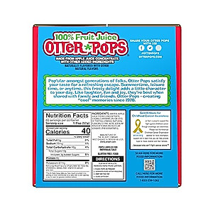 Otter Pops Freezer Bars, 100% Fruit Juice Ice Pops, Original Flavors (80ct – 2oz bars)