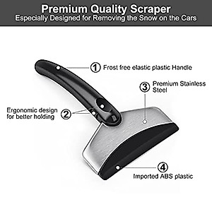 LATTCURE Ice Scraper with Glove, Glove Snow Scraper Windshield Scraper Mitt Car Scraper Mitt, Snow Scrapers for Cars with Waterproof Glove Lined of Thick Fleece Snow Removal Supplies