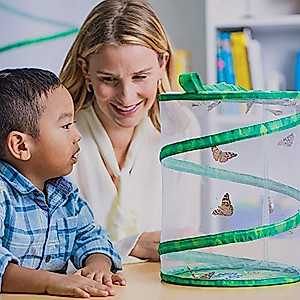 Butterfly Garden: Original Habitat and Two Live Cups of Caterpillars with STEM Butterfly Journal – Life Science & STEM Education – Butterfly Science Kit - Plus Butterfly Life Cycle Stages Figurines