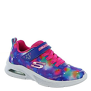 Skechers Kids Girls Microspec Max-Spiral Galaxy Sneaker, Blue/Multi, 2 Little Kid