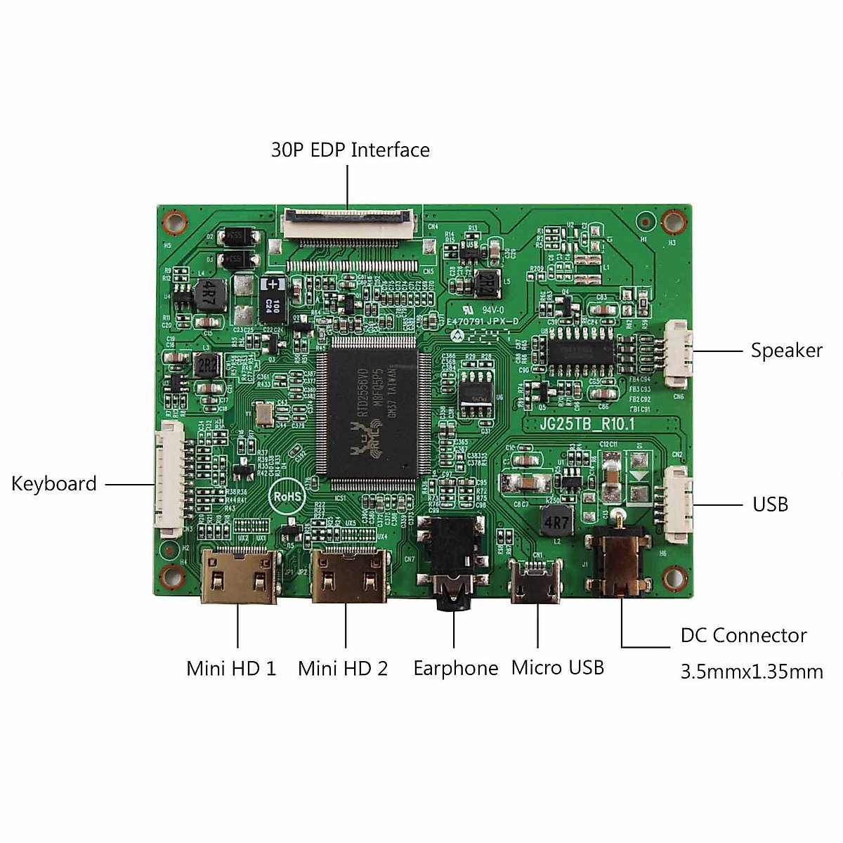 VSDISPLAY HDMI LCD Controller Board for 12.6inch 1920x515 LCD Screen