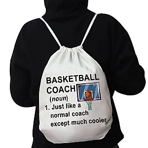 CMNIM Basketball Coach Gifts Funny Basketball Coach Definition Small Drawstring Bag Gifts for Basketball Coaches from Team (Basketball Coach Drawstring Bag)