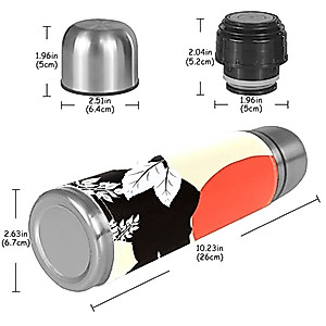 Stainless Steel Leather Vacuum Insulated Mug Bear Thermos Water Bottle for Hot and Cold Drinks Kids Adults 16 Oz