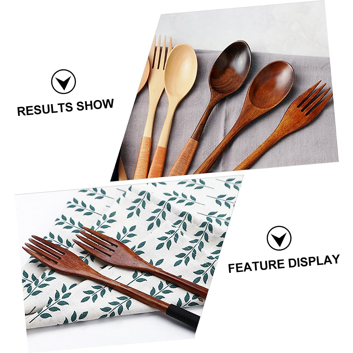 HOMSFOU 4pcs Japanese Wooden Handle Fork and Spoon Wood Soup Wood Cake Forks Stainless Steel Flatware Wooden Forks and Antique Flatware Wooden Tableware Kits Travel Salad Solid Wood