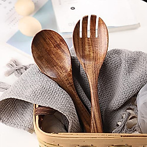Muso Wood Acacia Salad Servers,10-inch,set of 2 (Acacia salad servers)