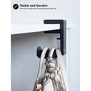 ETOWIFA Headphone Holder Hanger Upgraded with Rotating & Adjustable Clamp for Controller & Headphones, Headset Stand Under Desk Hook Mount Built in Cable Clip