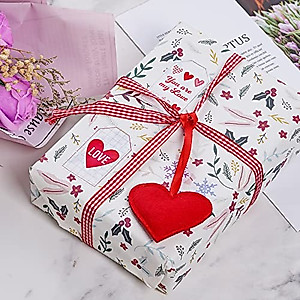 24 Pieces Felt Heart Hanging Ornament Valentines Day Heart Shaped Ornaments for Wedding Valentine Day Anniversary Christmas Party Decorations, Red and Pink