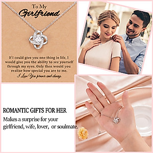 JOGDIAM Birthday Gifts for Her Girlfriend Necklace Romantic Love Knot Necklace Jewelry Birthday Gifts for Girlfriend from Boyfriend