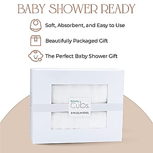 Comfy Cubs Muslin Baby Bibs, Drool Bibs 8 Pack, 100% Cotton Adjustable Size with Easy Snaps, Teething & Drooling Soft and Absorbent, Washable and Reusable