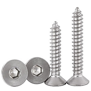 RAWARS Hexagon Socket Screws 10pcs countersunk Head Hexagon Socket self-Tapping Screws M3 Screw 304 Stainless Steel self-Tapping Screws M5 Flat Head Hexagon Socket self-Tapping Screws (Size : M5*12)