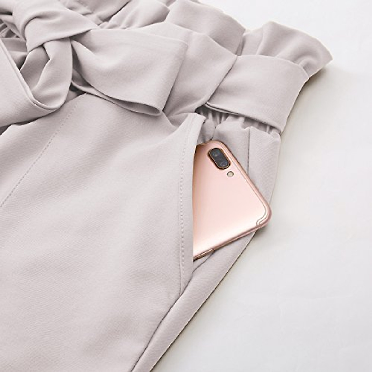 GRACE KARIN Women Casual High Waist Summer Beach Short Pants XL Light Apricot