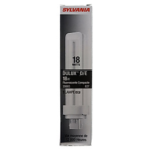 Sylvania 20683 Compact Fluorescent 4 Pin Double Tube 2700K, 18-watt