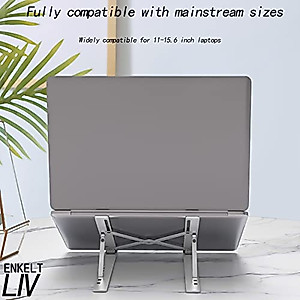 ENKELT LIV Laptop Stand Adjustable for Desk Foldable Laptop Holder Cradle,Ergonomic Folding Portable Notebook Support Steady Non-Slip Multi-Angle Aluminum Computer Riser Compatible with 8.3-15.6 Inch