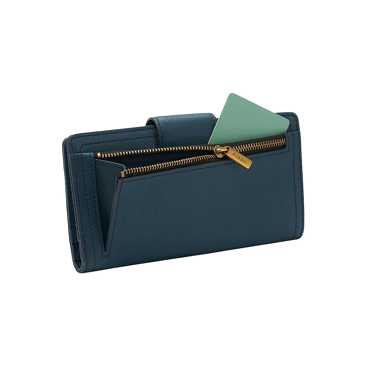 Fossil Women's Logan Eco Leather RFID Blocking Tab Clutch Wallet, Patchwork