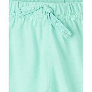 The Children's Place baby girls The Children's Place Unisex Basic Everyday, 100% Cotton, Shorts Casual Pants, Black/Classic Red/Mellow Aqua/Tidal - 4 Pack, 3-6 Months US