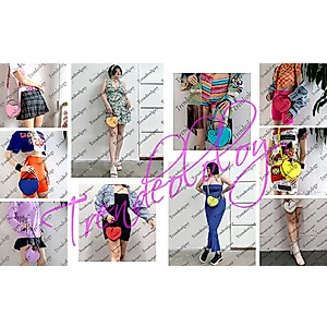 Cute Heart Shape Girls Womens Vegan Leather Small Handle Satchel Crossbody Purse… (Red)