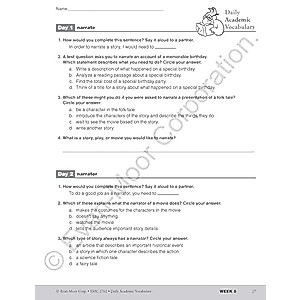 Evan-Moor Daily Academic Vocabulary, Grade 6, Teachers Edition