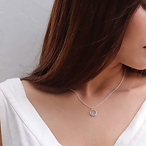 Boma Jewelry Sterling Silver Mountain Range Peak Circle Pendant Necklace, 18 Inches