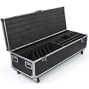 Displays2go Commercial Flat Screen Holder with Case, Steel, Aluminum, MDF – Black, Silver (LPGPWBC)