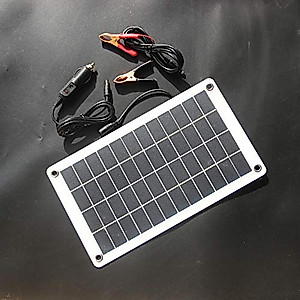 NUZAMAS 7.5W 18v Semi Flexible Solar Panel Monocrystalline Cell, Alligator Clips, DC for Car Yacht Led Light RV 12v Battery Boat Outdoor Charger