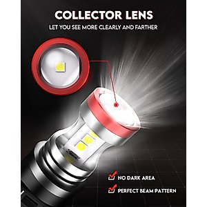 Torchbeam 7440 7443 LED Bulb Xenon White 6000k T20 Wedge 7441 7444 992 Backup Reverse Light LED Bulbs with Projector（Pack of 2）