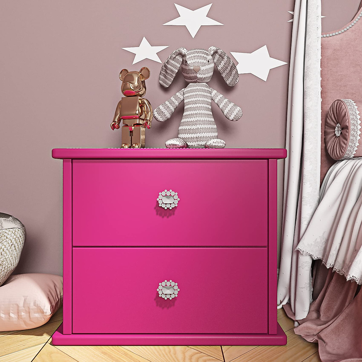 Livelynine Dark Pink Wallpaper Peel and Stick Hot Pink Contact Paper for Cabinets Desk Classroom Dorm Renter Friendly Wall Paper for Girls Bedroom Bathroom Walls Preppy Kids Room Girly 15.8x78.8