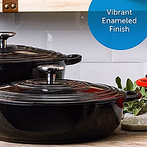 BK Bourgogne Enameled Cast Iron Induction 4.2QT Nonstick Braiser, PFAS Free, Dishwasher Safe, Jet Black