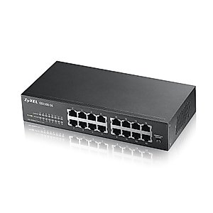 Zyxel 16-Port Gigabit Ethernet Unmanaged Switch - Fanless Design [GS1100-16]