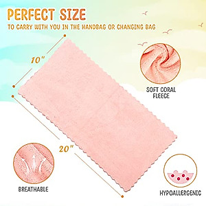 HOMEXCEL Baby Burp Cloths 8 Pack,Extra Absorbent Soft Coral Fleece Burping Cloths for Newborn Baby Girl Boy, 20 x 10 Inch Large Hand Washcloths Gentle on Baby Sensitive Skin