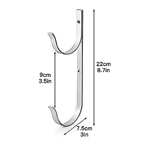Oeey 4pcs Pool Pole Hanger, Wall Mount Pool Rod Hanger, Aluminium Pool Hooks Ideal for Telescopic Poles, Skimmers, Leaf Rakes, Garden Tools and Swimming Pool Accessories