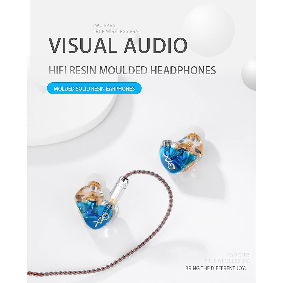 QZX A2 in ear Headphones NO Microphone HiFi Fans, IEM earbuds earphones for Sports, Stereo Lossless Sound Cancelling Dynamic Drivers Ear Buds for Games. 0.75/0.78mm Pins Gold Plated Connection Blue