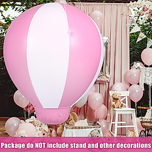 Syhood Half Hot Air Balloon with Air Pump Inflatable Baby Shower Party Hanging Balloon for Girls Boys Baby Indoor Outdoor Decoration for Kids Birthday Nursery Wedding Exhibitions (Pink,5 ft)