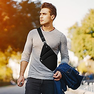 Lcpadri Sling Bag for Women Men, Anti-Theft Waterproof Shoulder Backpack Sling Chest Crossbody Bag with RFID Pockets and Reflective Strip, Casual Daypack for Working Biusiness Travel