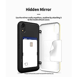 GOOSPERY for iPhone XR Wallet Case with Card Holder, Protective Dual Layer Bumper Phone Case (Noyisin Character Design-Stop Calling Me) - Yellow
