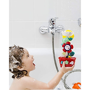 Toy Life Flower Bath Toys for Toddlers 1-3 Years Bathtub Toys for Toddlers with Squirter Toys Watering Can Waterfall Flower Baby Bath Toy for Kids 1 2 3 4 5 Year Old Girls Boys