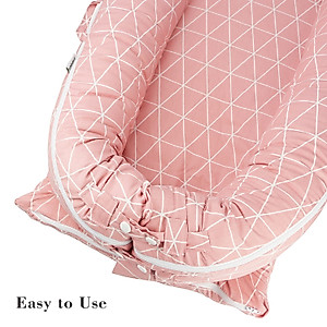 Sweety Baby Newborn Lounger Cover for DockATot Deluxe, 100% Cotton Cover for Dock A Tot (Pink)