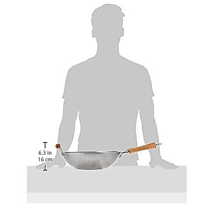 JOYCE CHEN Classic Series 14-Inch Carbon Steel Wok with Birch Handles