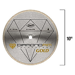 QEP 10" Continuous Rim Premium Diamond Blade for Wet or Dry Cutting of Ceramic, Porcelain, and Marble Tile