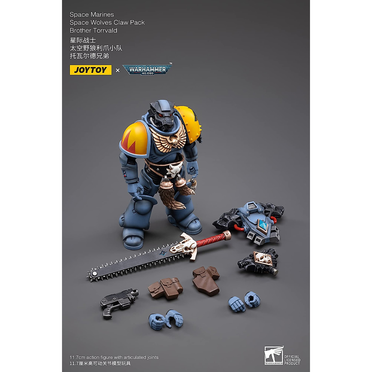HUAXI DARK SOURCE(HAINAN)TECH JoyToy Warhammer 40K: Space Wolves Claw Pack Torrvald 1:18 Scale Figure