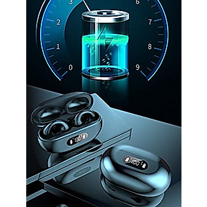 FANOLO Wireless Ear Clip Bone Conduction Headphones, Open Ear Bone Conduction Earbuds for Driving, Sports, Housework (Brown)